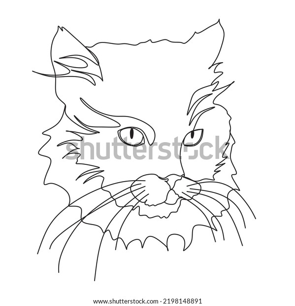 Cat One Line Drawingvector One Line Stock Vector (Royalty Free ...