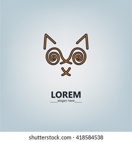 Cat Outline Logo Vector Design Elements Stock Vector (Royalty Free ...