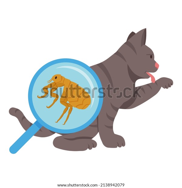 Cat Parasites Cartoon Flat Vector Illustration: เวกเตอร์สต็อก (ปลอดค่า ...