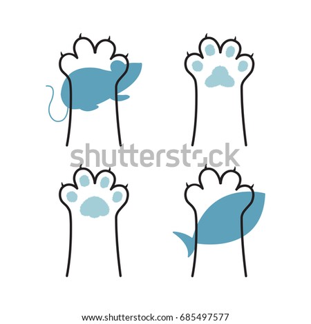 Cat Paw Line Drawing Stock Vector (Royalty Free) 685497577 - Shutterstock