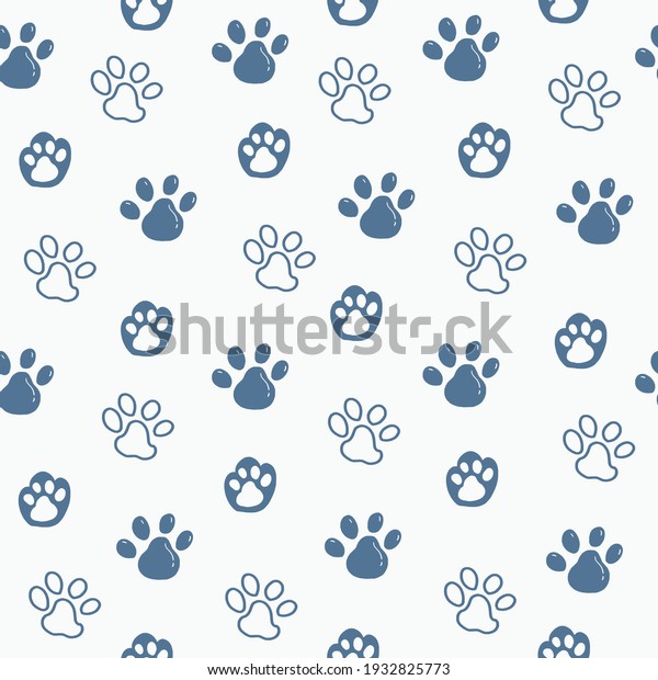 Cat Paws Seamless Pattern Background Wallpaper Stock Vector (Royalty ...