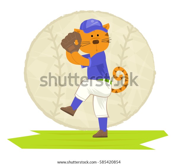 Cat Playing Baseball Clipart Cat Playing Stock Vector (Royalty Free ...