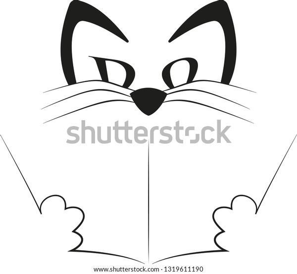 Cat Reading Book Logo Stock Vector (Royalty Free) 1319611190 | Shutterstock