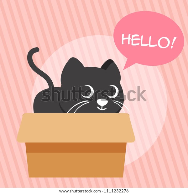 Cat Saying Hello Illustration Stock Vector (Royalty Free) 1111232276 ...