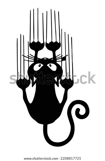 Cat Scratching Wall Vinyl Sticker Room Stock Vector (Royalty Free ...