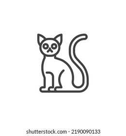 Cat Sitting Line Icon Linear Style Stock Vector (Royalty Free ...