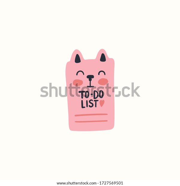 Cat Task List Animal Character Work Stock Vector (Royalty Free ...