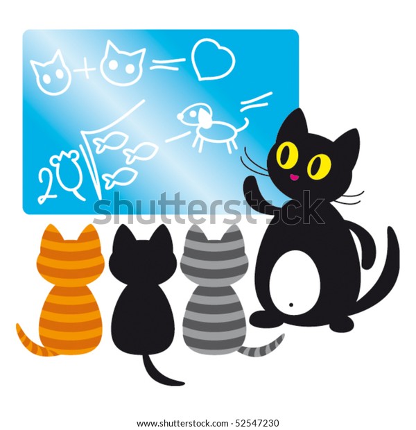 Cat Teacher Stock Vector (Royalty Free) 52547230
