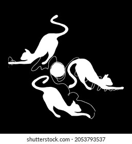 Cat Threads Play Vector Art Stock Vector (Royalty Free) 2053793537 ...