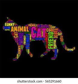 Cat Typography Word Cloud Colorful Vector Stock Vector (Royalty Free ...