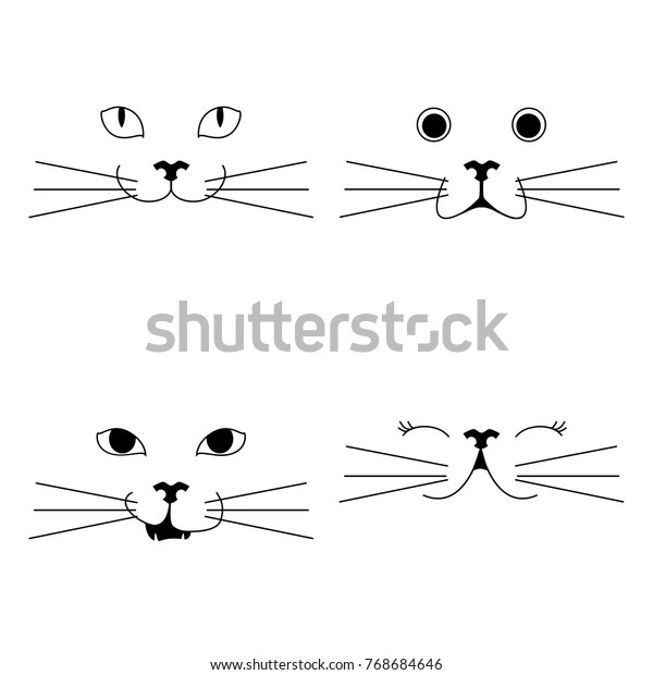 Cat Vector Cute Line Cartoon Cat Stock Vector (Royalty Free) 768684646 ...