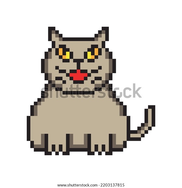 Cat Vector Illustration Pixel Art Stock Vector (Royalty Free ...