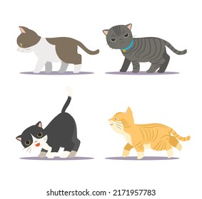 Cat Walking Cartoon Style Clip Art Stock Vector (Royalty Free ...