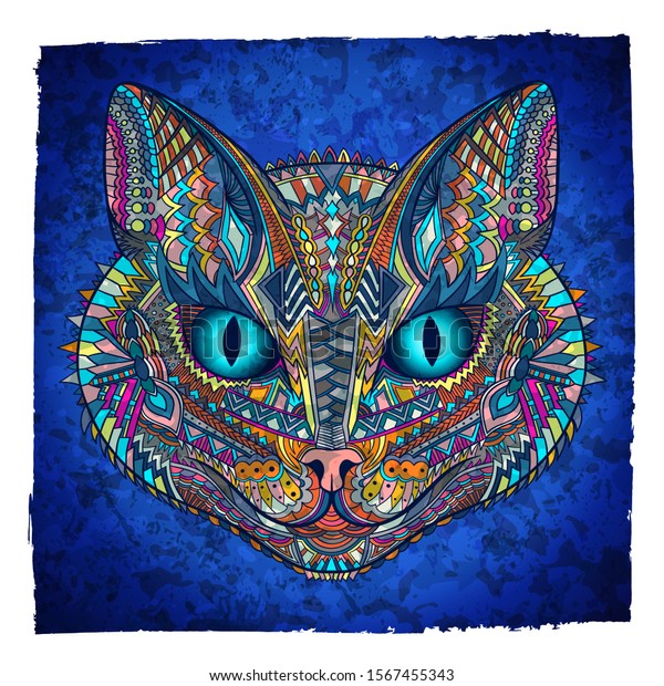 Cat zentangle. Animal vector illustration. Bengal. Savannah. Tribal ...