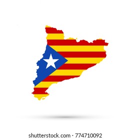 Catalonia Map Catalonia Flag Colors Editable Stock Vector (Royalty Free ...