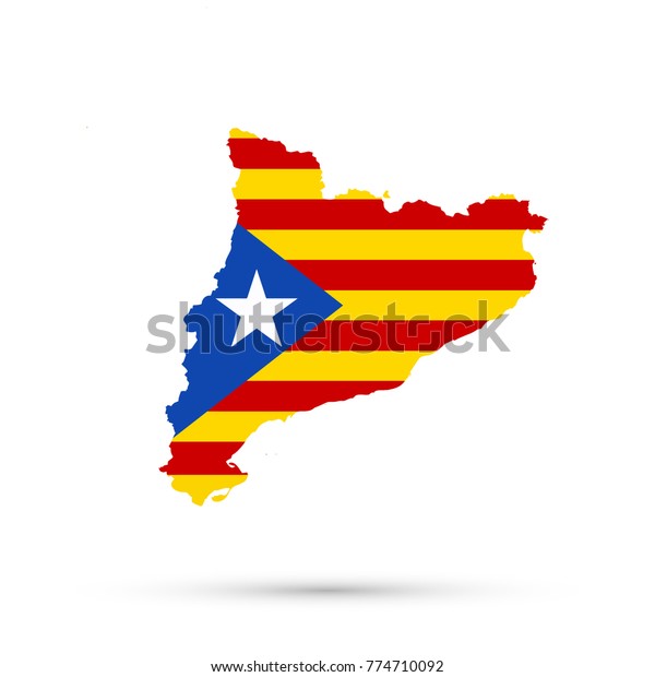 Catalonia Map Catalonia Flag Colors Editable Stock Vector (Royalty Free ...