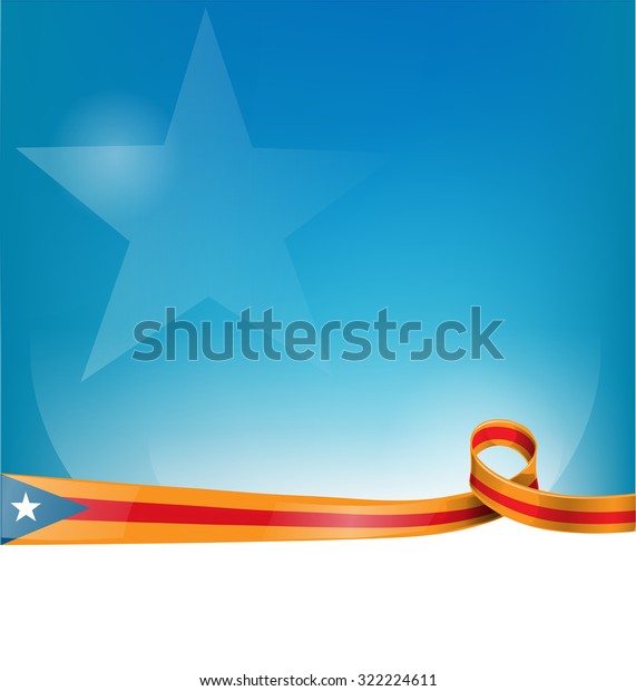 Catalonia Ribbon Flag On Background Stock Vector (Royalty Free ...