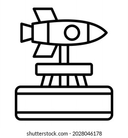 Catapult Vector Outline Icon Isolated On Stock Vector (Royalty Free ...