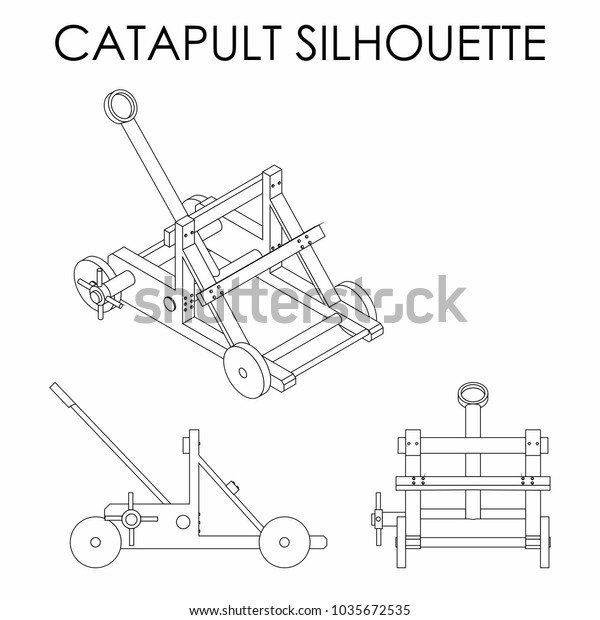 Catapult War Silhouette Arkivvektor (royaltyfri) 1035672535 | Shutterstock