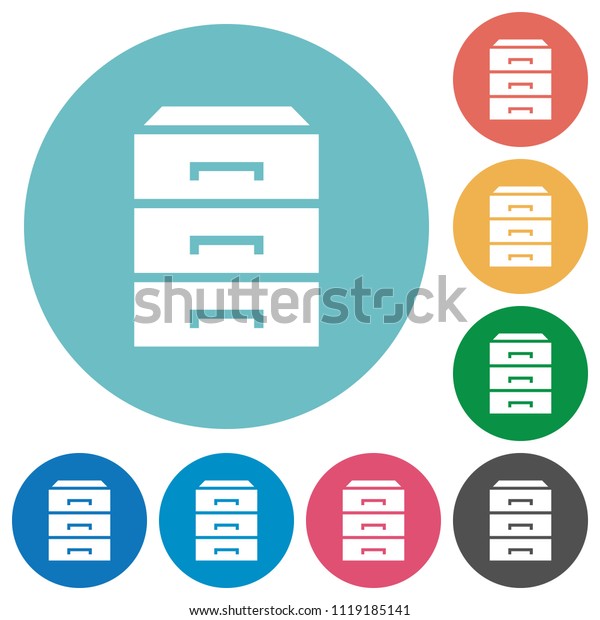 Categorize Flat White Icons On Round Stock Vector (Royalty Free) 1119185141
