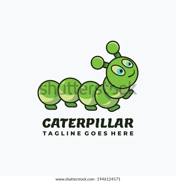 Caterpillar Character Mascot Logo Design Vector Stock Vector (Royalty ...