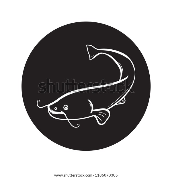 Catfish Icon Black Background Stock Vector (Royalty Free) 1186073305 ...