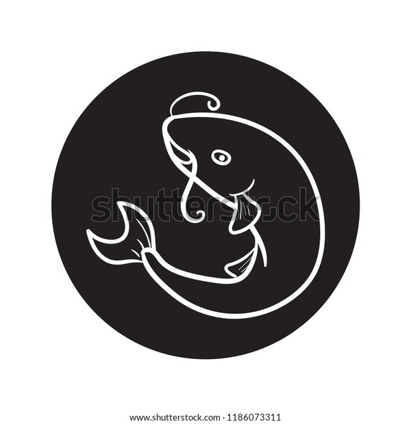Catfish Icon Black Background Stock Vector (Royalty Free) 1186073311 ...