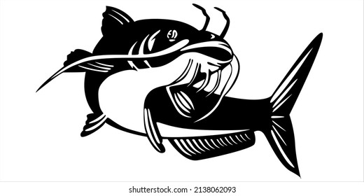 Catfish Logo Black White Stock Vector (Royalty Free) 2138062093 ...
