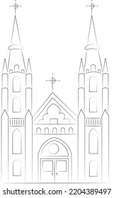 Cathedral Vector Line Art Stock Vector (Royalty Free) 2204389497 ...