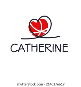 Catherine Calligraphy Female Name Vector Illustration Stock Vector ...