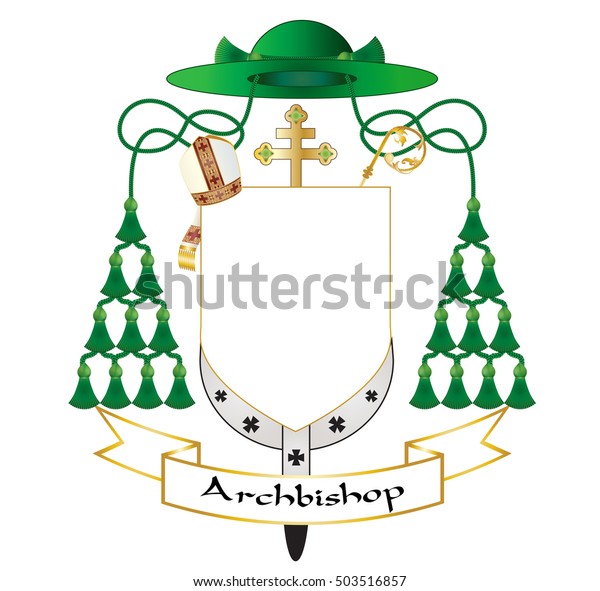 Catholic Archbishop Coat Arms Ecclesiastical Heraldry Stock Vector ...