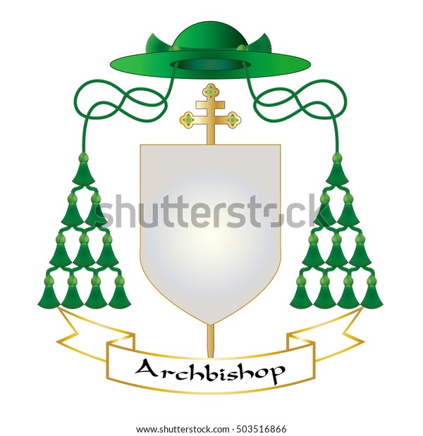 Catholic Archbishop Coat Arms Ecclesiastical Heraldry Stock Vector ...