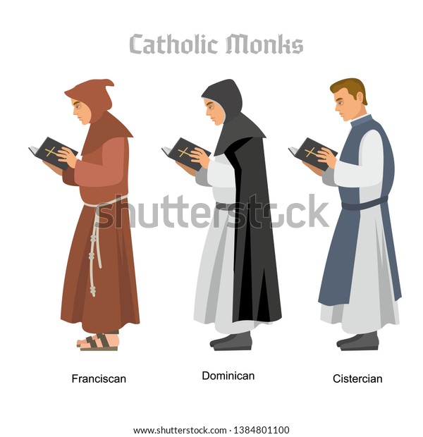 Catholic Monk Book Stock Vector (Royalty Free) 1384801100