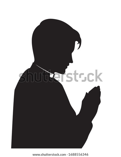 Catholic Priest Pray Vector Illustration Stock Vector (Royalty Free ...