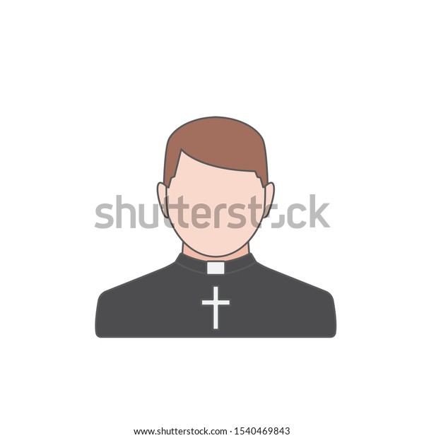 Catholic Priest Vector Icon Pastor Wearing Stock Vector (Royalty Free ...