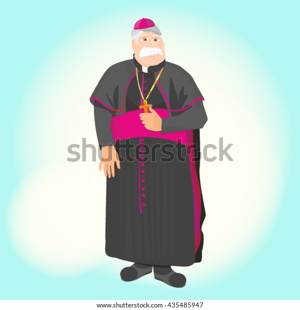 Catholic Priest Vector Illustration Religious Character Stock Vector ...