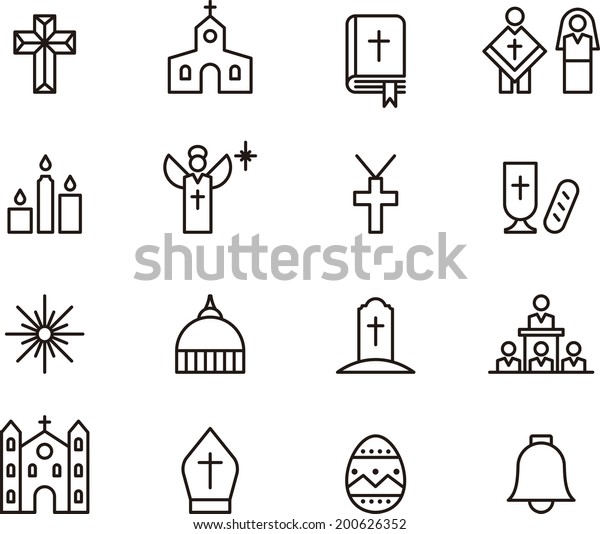 Catholic Religion Icons Stock Vector (Royalty Free) 200626352