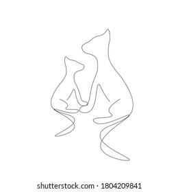 Cats Animal Line Drawing Vector Illustration Stock Vector (Royalty Free ...