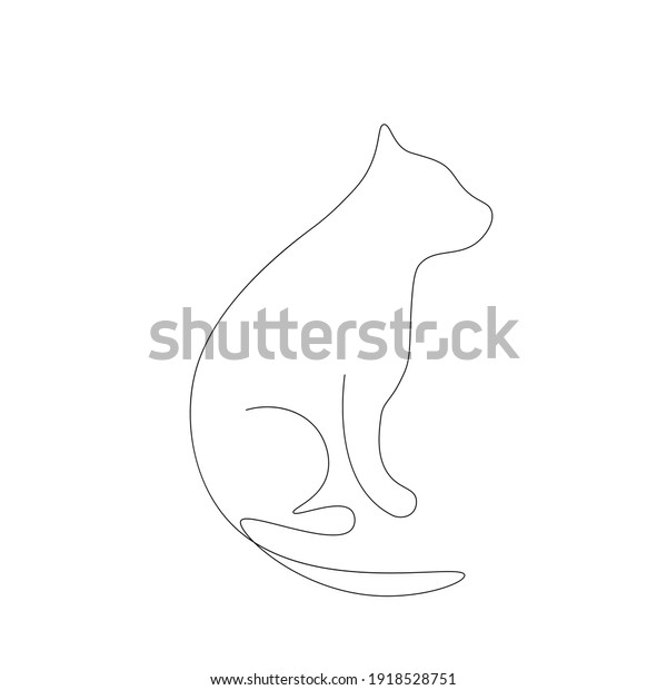 Cats Animal Line Drawing Vector Illustration Stock Vector (Royalty Free ...