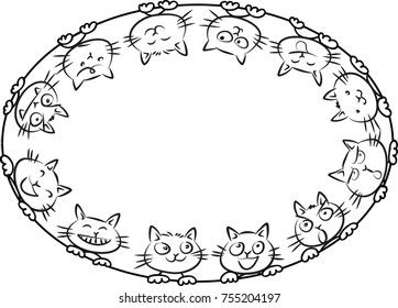 Cats Border Design Vector Stock Vector (Royalty Free) 755204197 ...