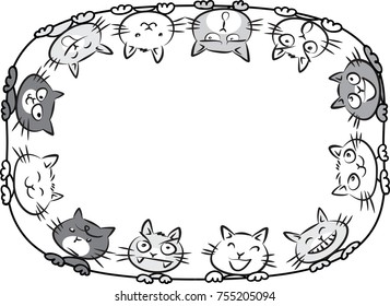 Cats Border Design Vector: vector de stock (libre de regalías ...