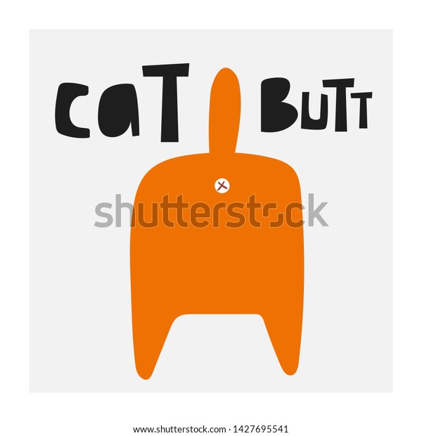 Cats Butt Illustration Card Postcard Tag Stock Vector (Royalty Free ...