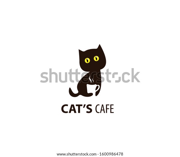 Cats Cafe Logo Design Sign Stock Vector (Royalty Free) 1600986478