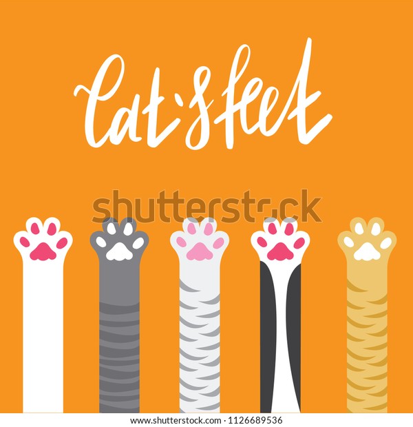 Cats Clawed Legs Pads Bright Background Stock Vector (Royalty Free ...