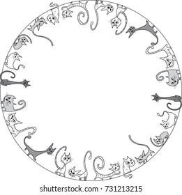 Cats Design Circle Border Stock Vector (Royalty Free) 731213287