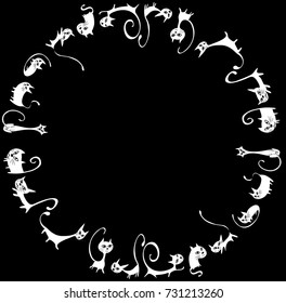 Cats Design Circle Border Stock Vector (Royalty Free) 731213254 ...