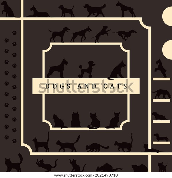 Cats Dogs Silhouette Set Vector Stock Vector (Royalty Free) 2021490710 ...