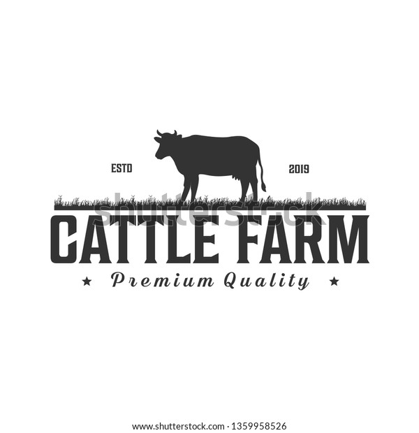 Cattle Farm Logo Design Stock Vector (Royalty Free) 1359958526 ...