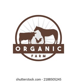 Cattle Farm Logo Design Template Flat Stock Vector (Royalty Free ...
