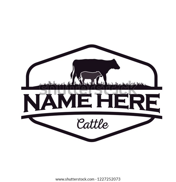 Cattle Logo Design Inspiration Stock Vector (Royalty Free) 1227252073